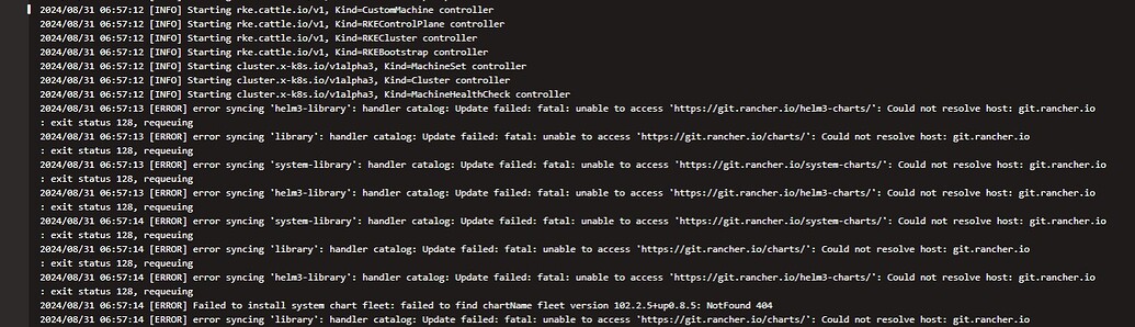 创建第一个集群节点的时候报 Failed to create fleet-default/master cluster.x-k8s.io/v1beta1 - Rancher 2.x ...