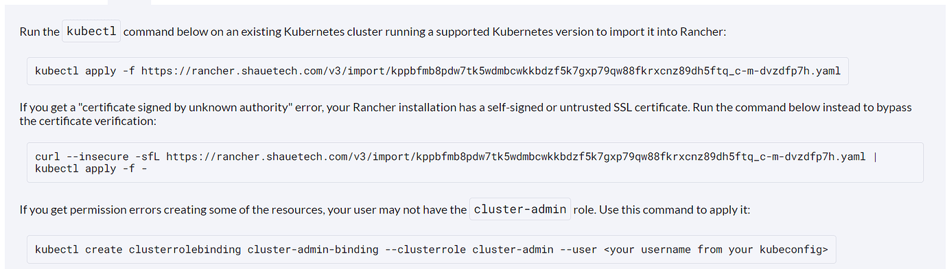 Rancher导入现有集群,报错启动用户secret不存在 - Rancher 2.x - Rancher 中文论坛