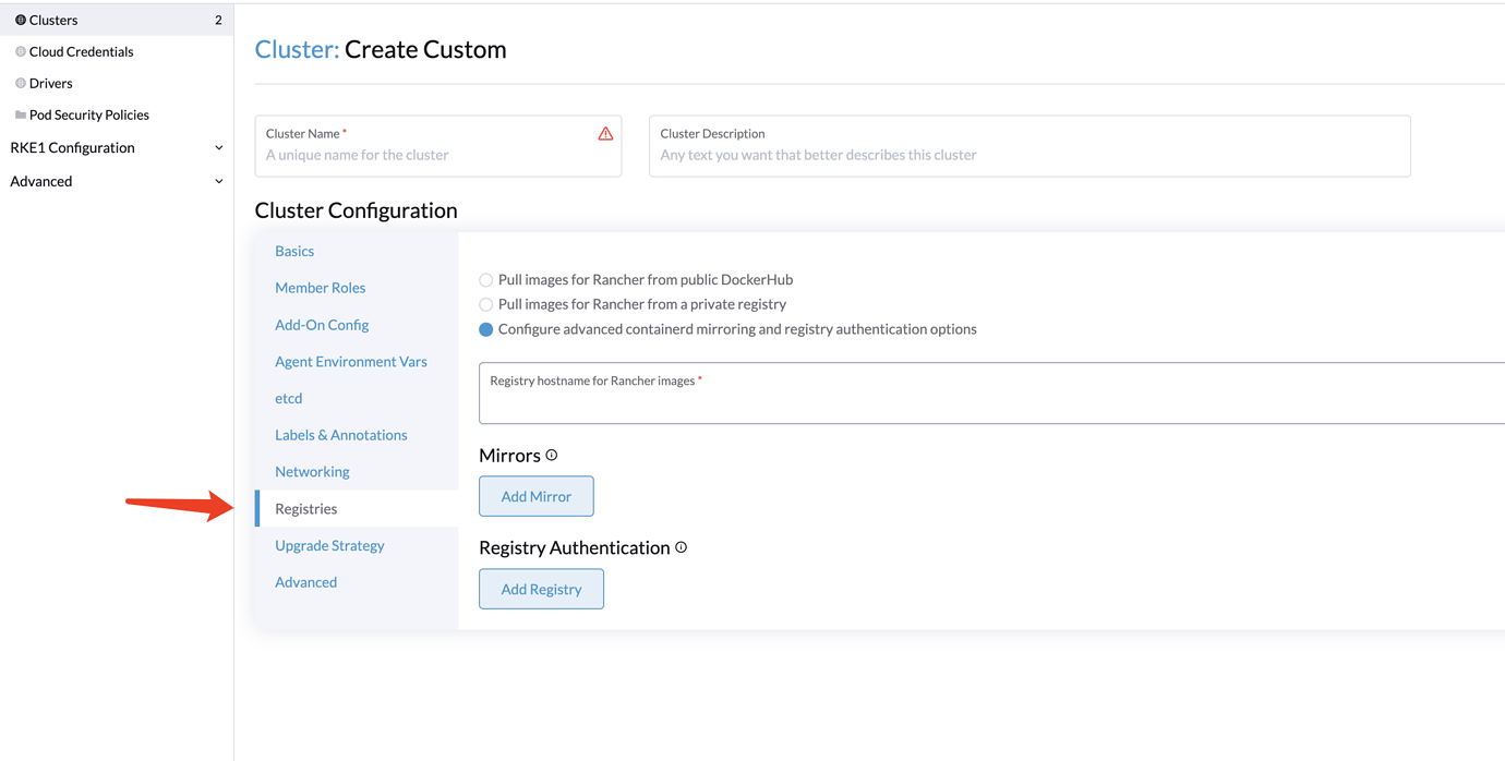 Rancher-ui创建rke2集群,初始化私仓配置 - Rancher 2.x - Rancher 中文论坛
