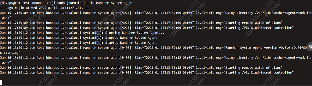 Rancher2.9.2 node节点注册时，显示waiting for node register,查看node节点rancher-system-agent日志卡住不动，一直卡在 ...
